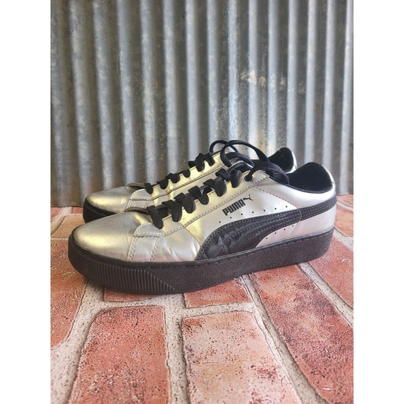 Puma | Shoes | Puma Vikky Platform Silver Shoes Womens Size 65 | Poshmark
